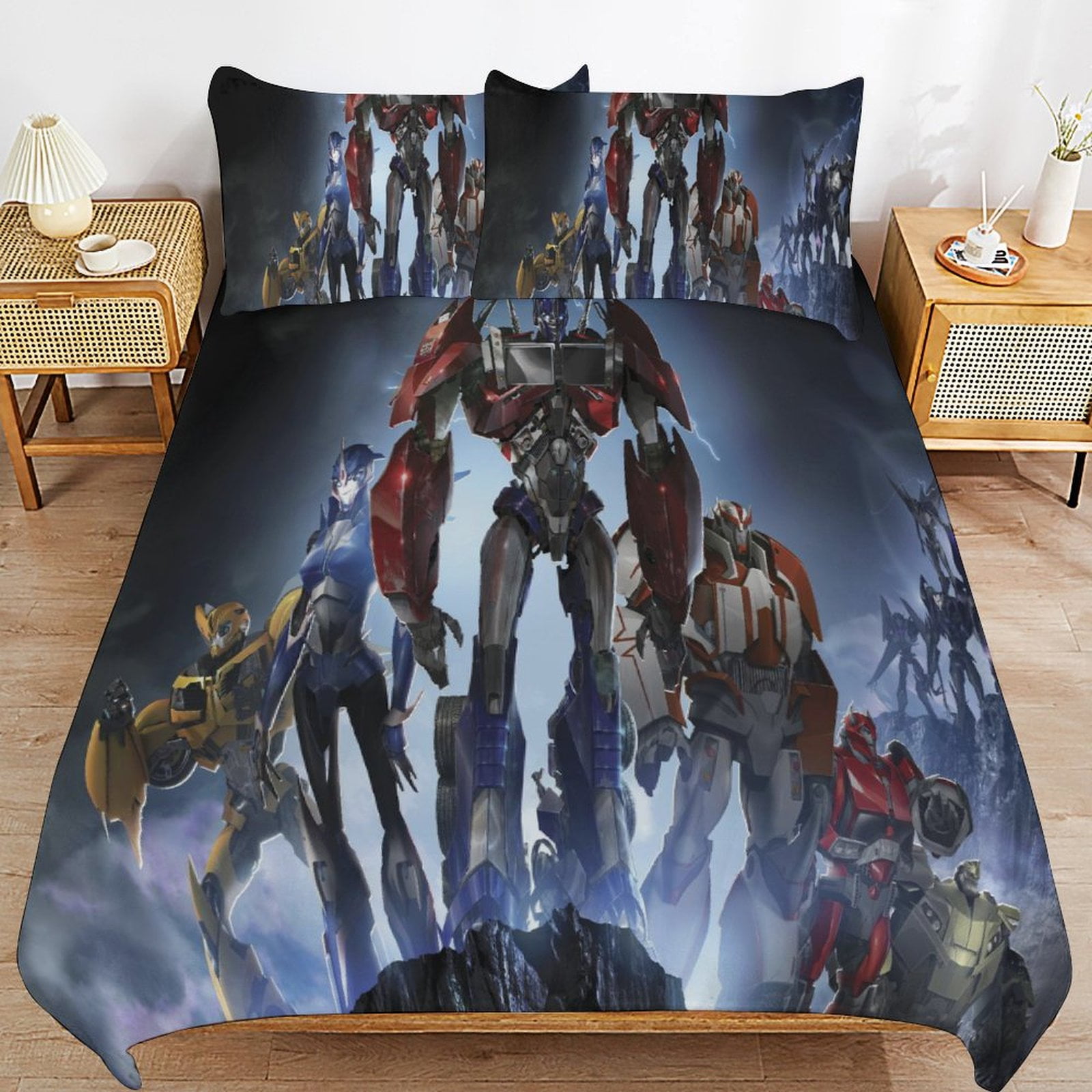 Transformers Bedding Set Anime Bedding Set Cartoon Duvet Cover Set with ...