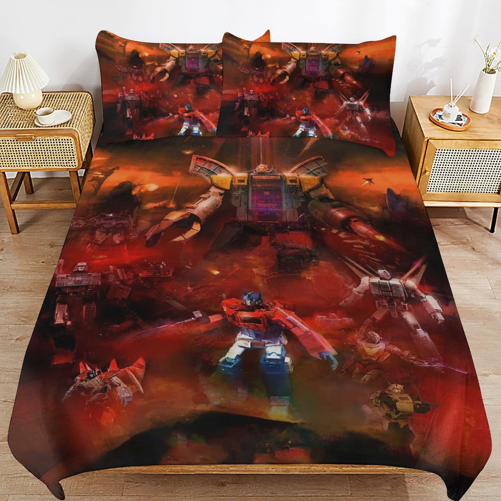 Transformers Bedding Set Anime Bedding Set Cartoon Duvet Cover Set with ...