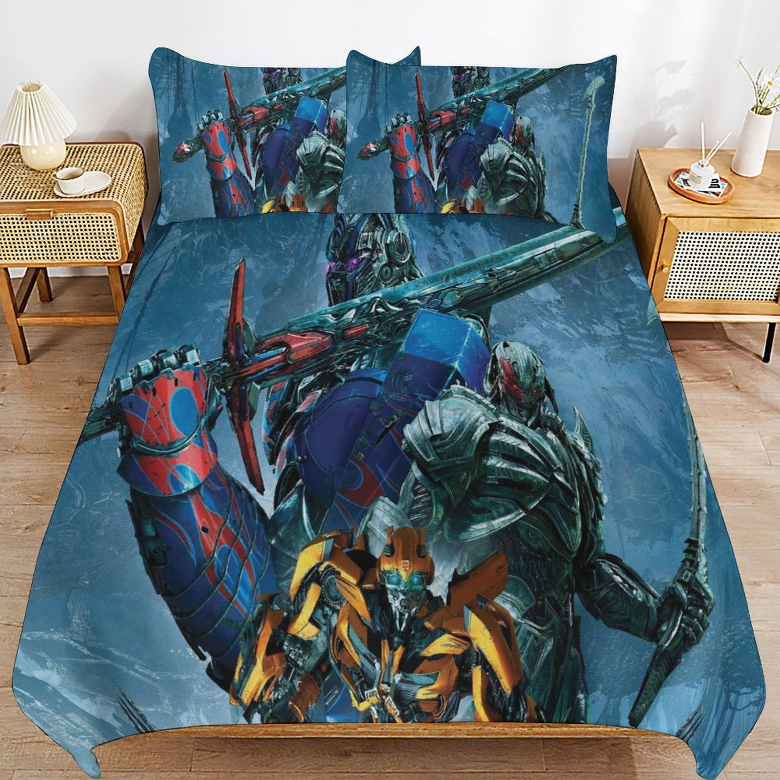 Transformers Bedding Set Anime Bedding Set Cartoon Duvet Cover Set with ...