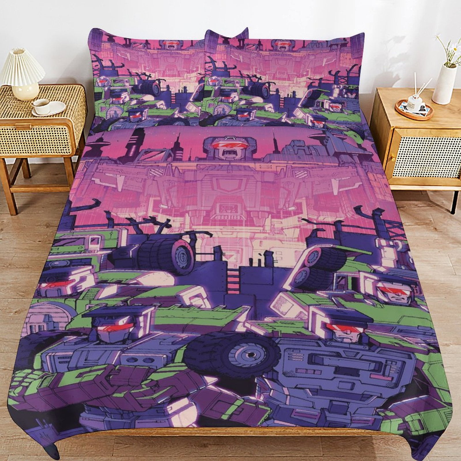 Transformers Bedding Set Anime Bedding Set Cartoon Duvet Cover Set with ...