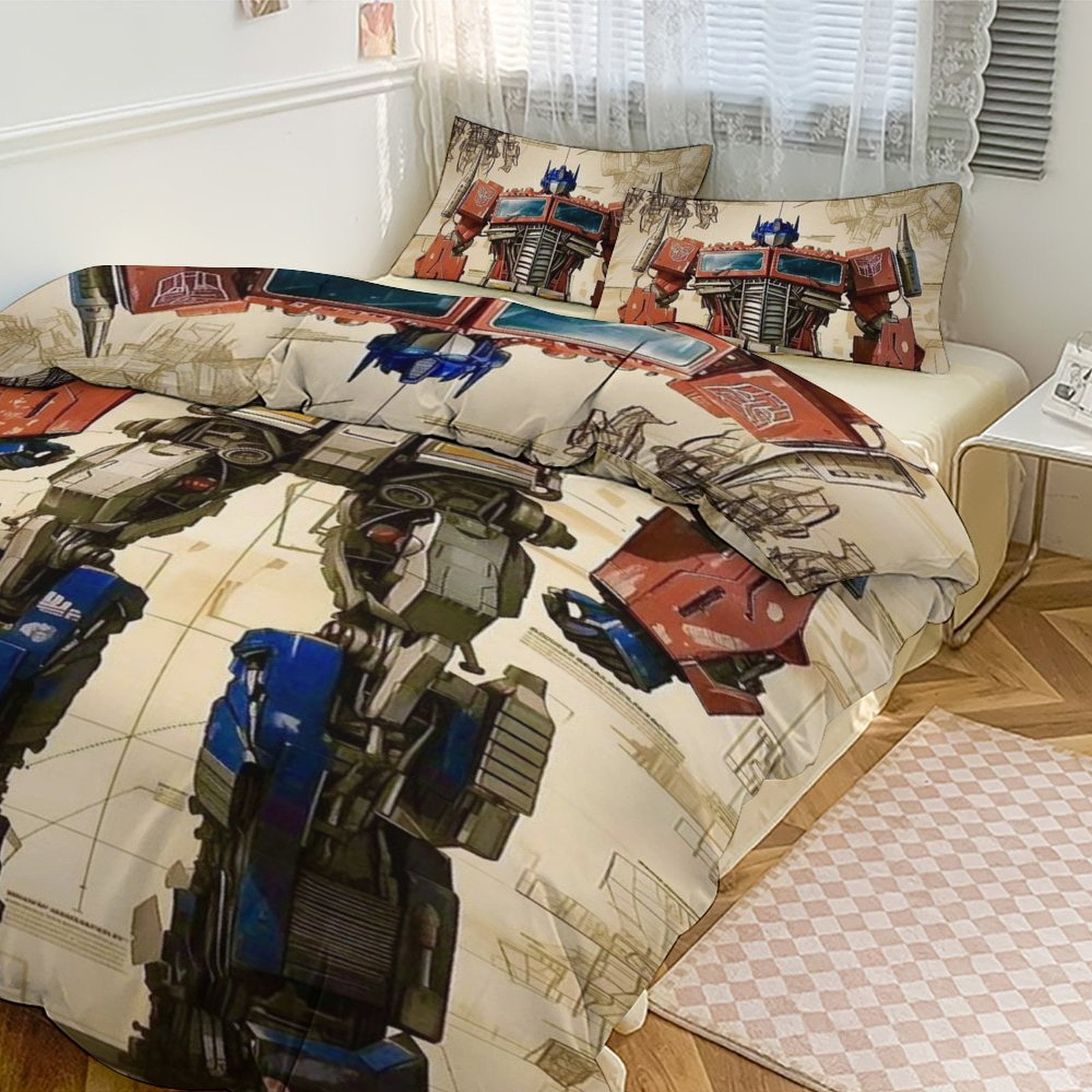 Transformers Bedding Set Anime Three-piece for Boys Girls Teens Twin ...