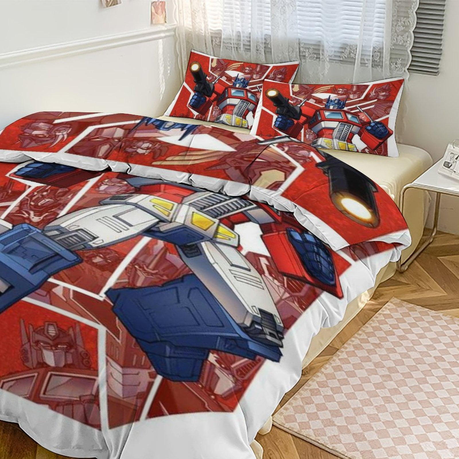 Transformers Bedding Set Anime Three-piece for Boys Girls Teens Twin ...