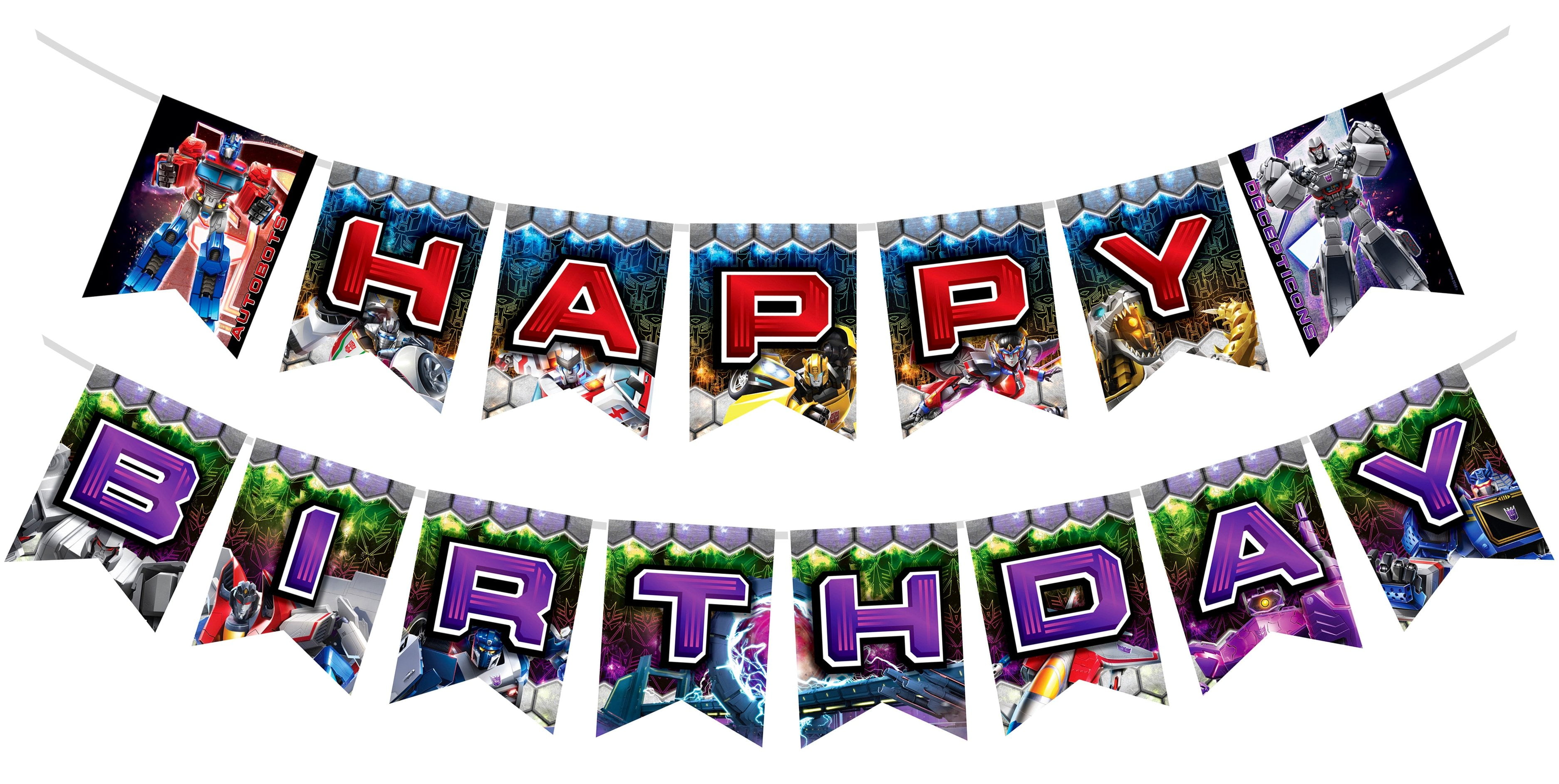 Transformers Themed Birthday Banner - Party Decorations & Supplies ...