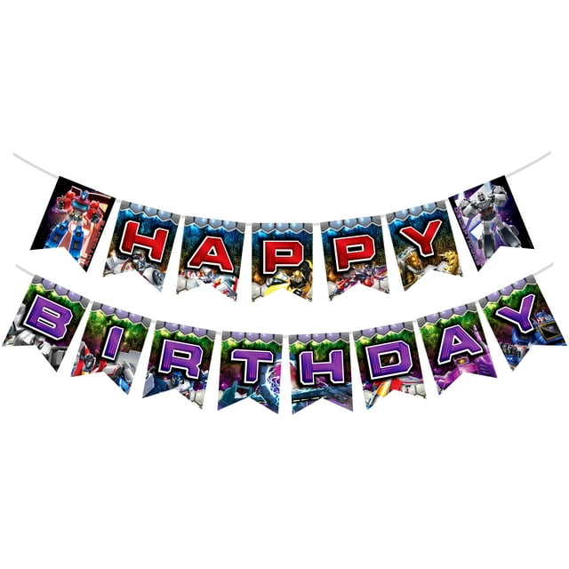 Transformers Themed Birthday Banner - Party Decorations & Supplies ...