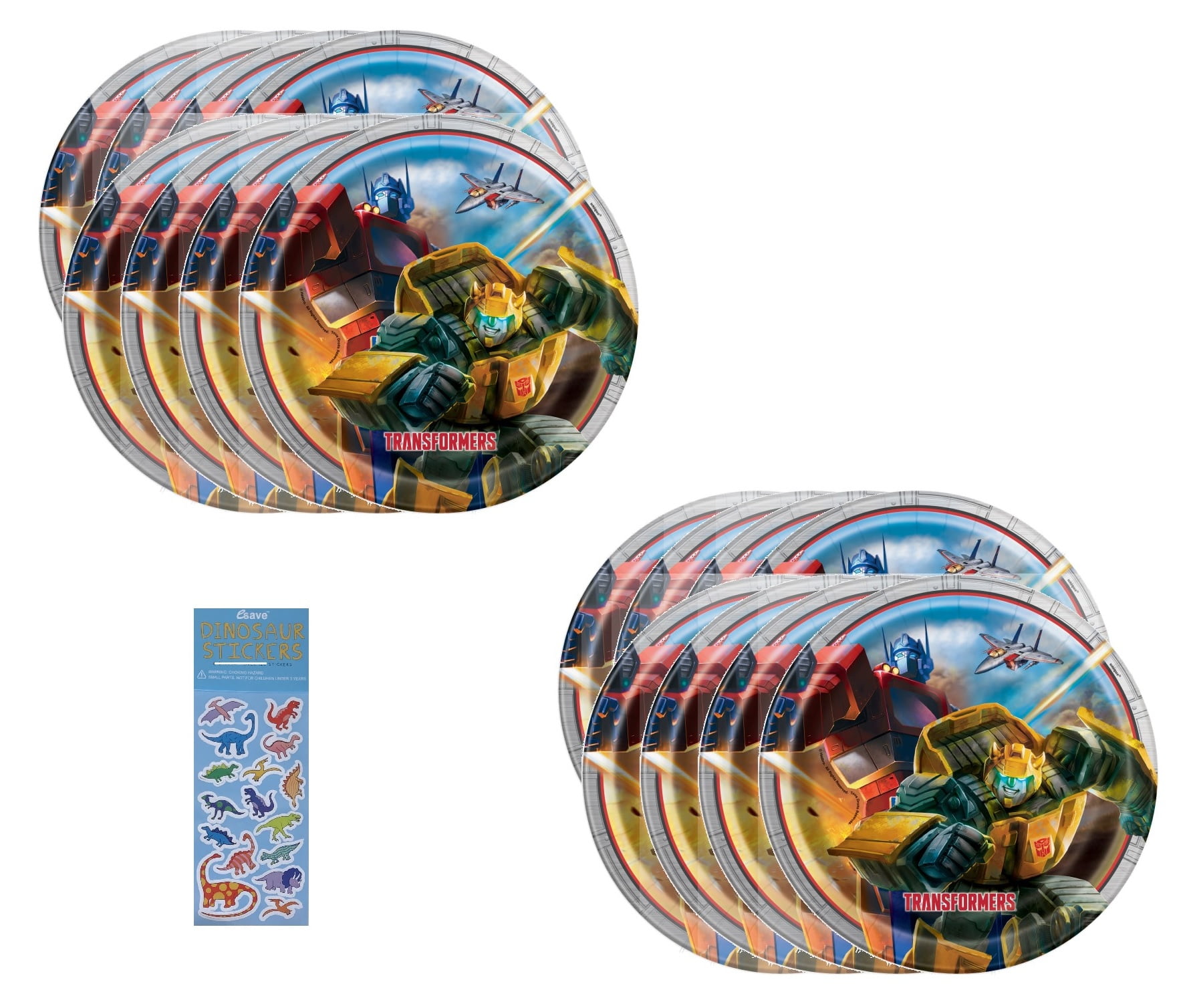 Transformers Birthday Party Supplies Bundles 16 Lunch Paper Plates and ...