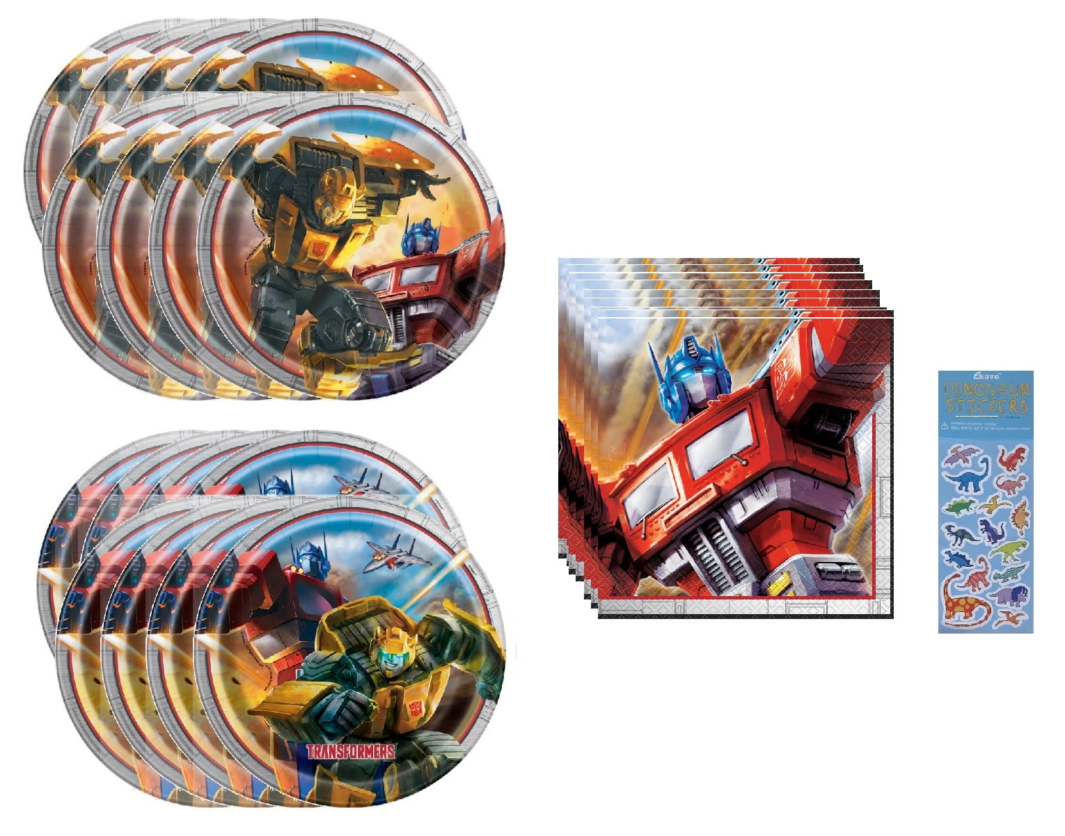 Transformers Birthday Party Supplies Bundles 8 Dessert Cake Paper ...
