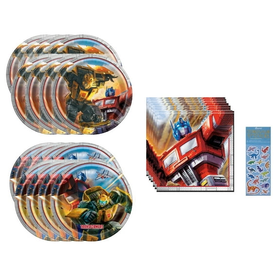 Transformers Birthday Party Supplies Bundles 8 Dessert Cake Paper ...