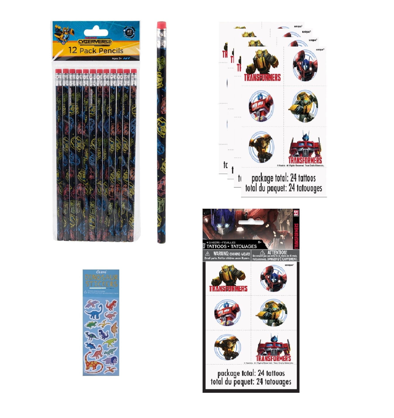 Transformers Birthday Party Supplies Favor Bundle includes 12 Pencils ...