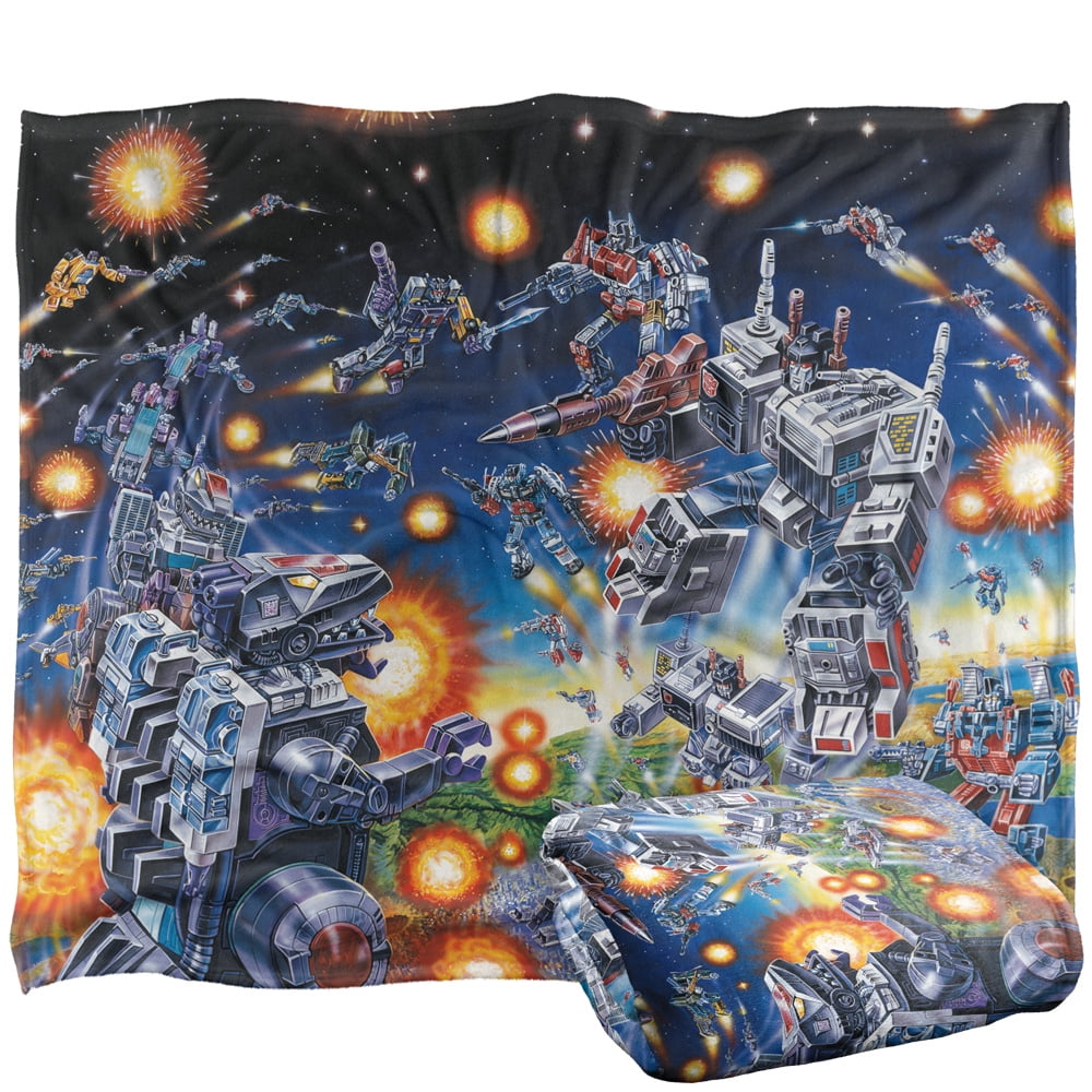 Hasbro Transformers Fleece Blanket, 50'x60' Decepticon Box Art, Super ...