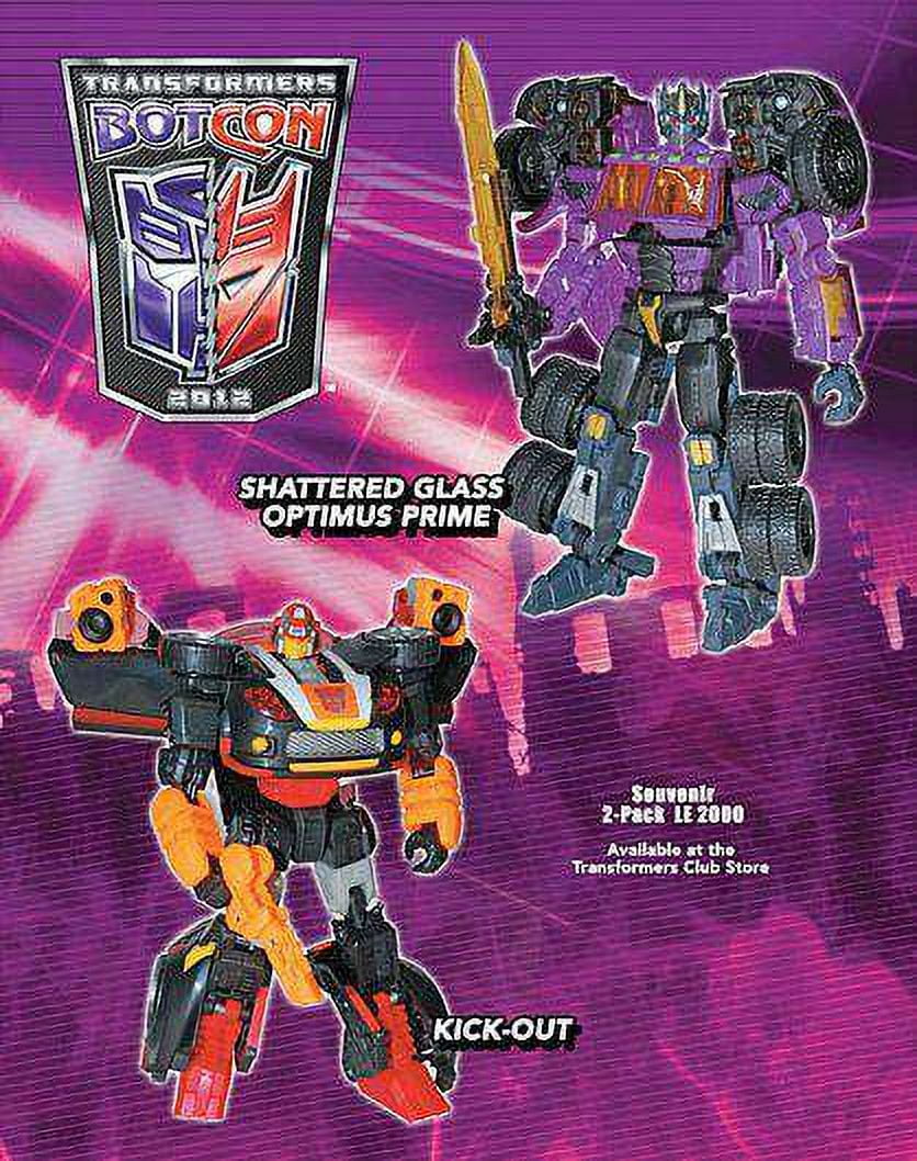 Transformers Botcon Exclusives Shattered Glass Optimus Prime & Kick-Out Action Figure 2-Pack ...
