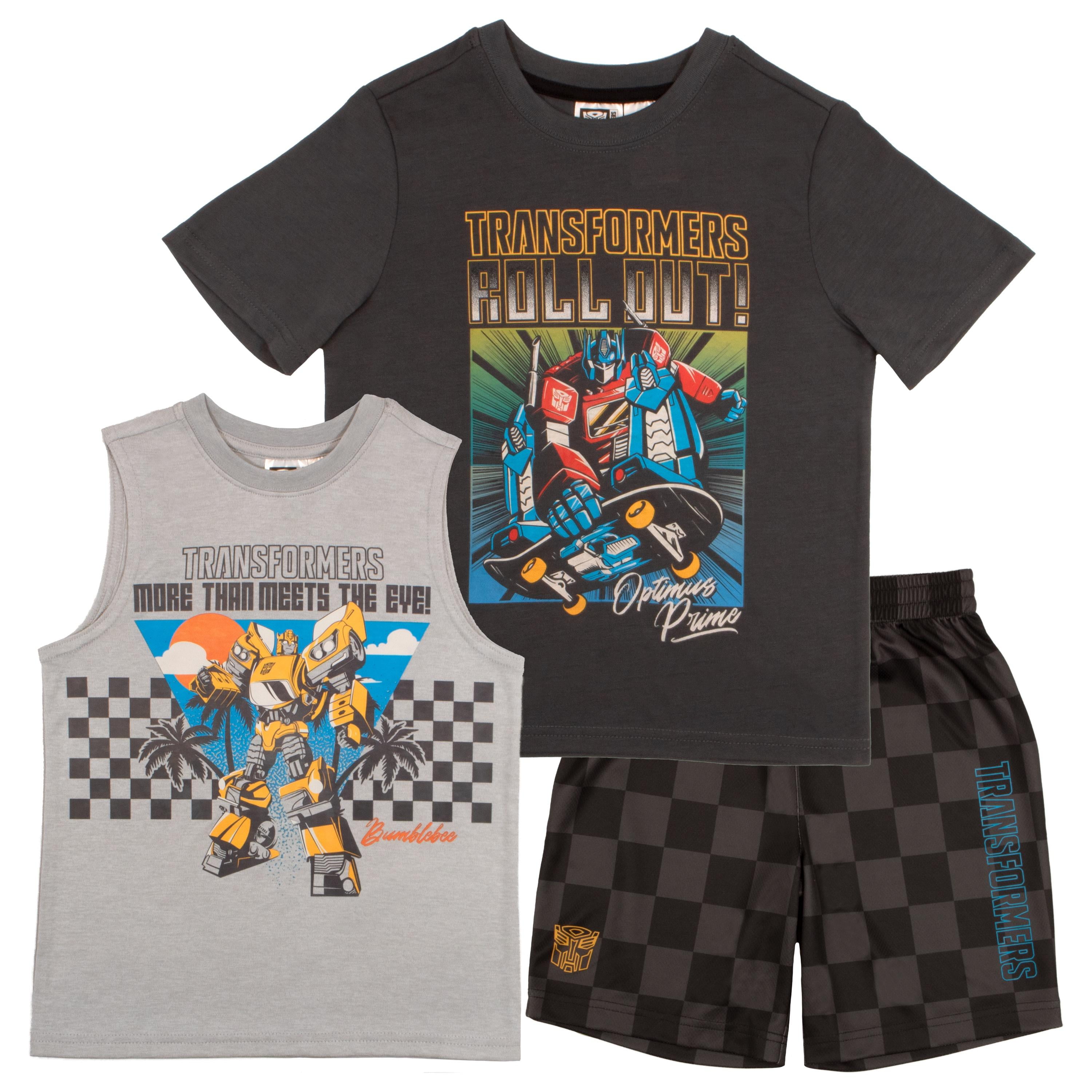 Transformers Boys 3 Piece Short Set Transformers Short Sleeve Shirt ...