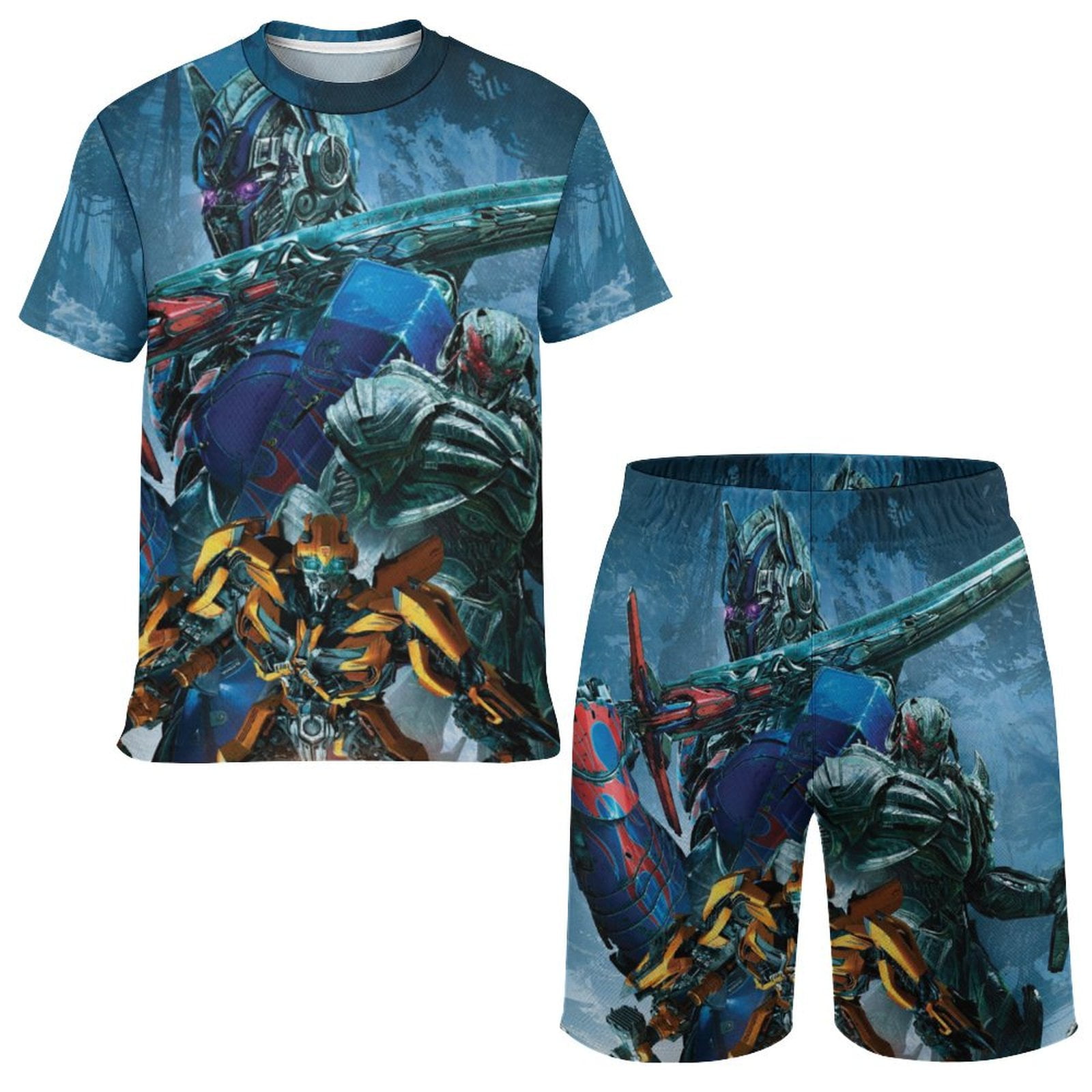 Transformers Boys Girls Short Sleeve Mesh T-Shirt And Shorts Outfit Set ...