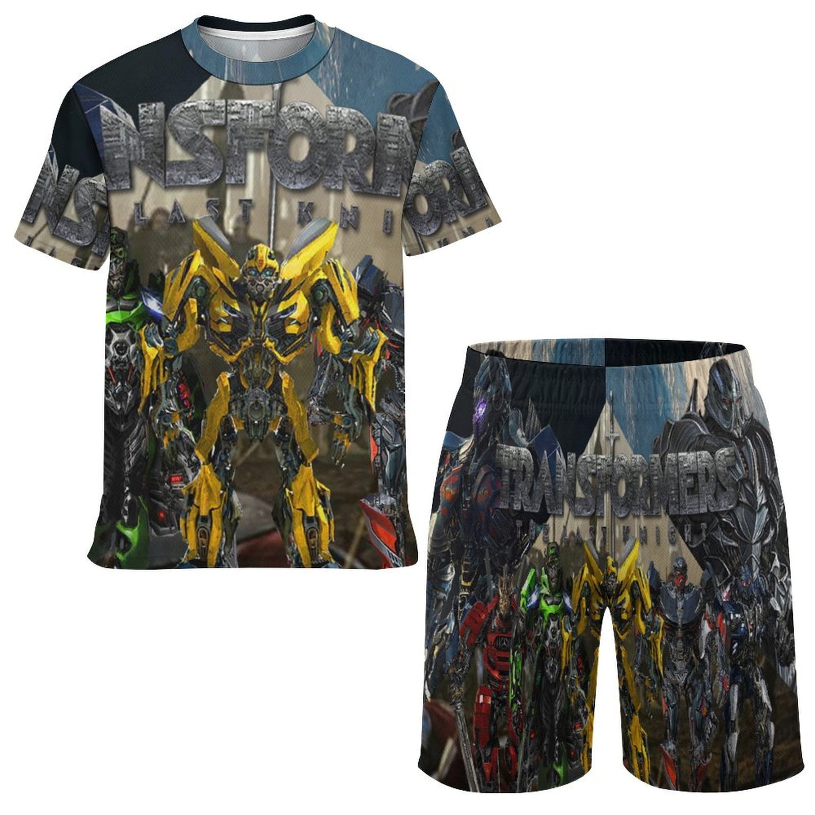 Transformers Boys Girls Short Sleeve Mesh T-Shirt And Shorts Outfit Set ...