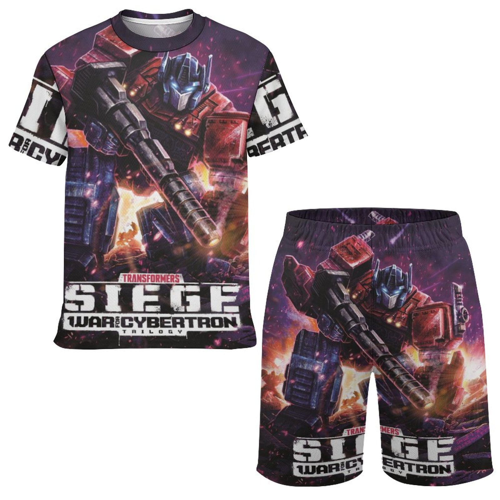 Transformers Boys Girls Short Sleeve Mesh T-Shirt And Shorts Outfit Set ...