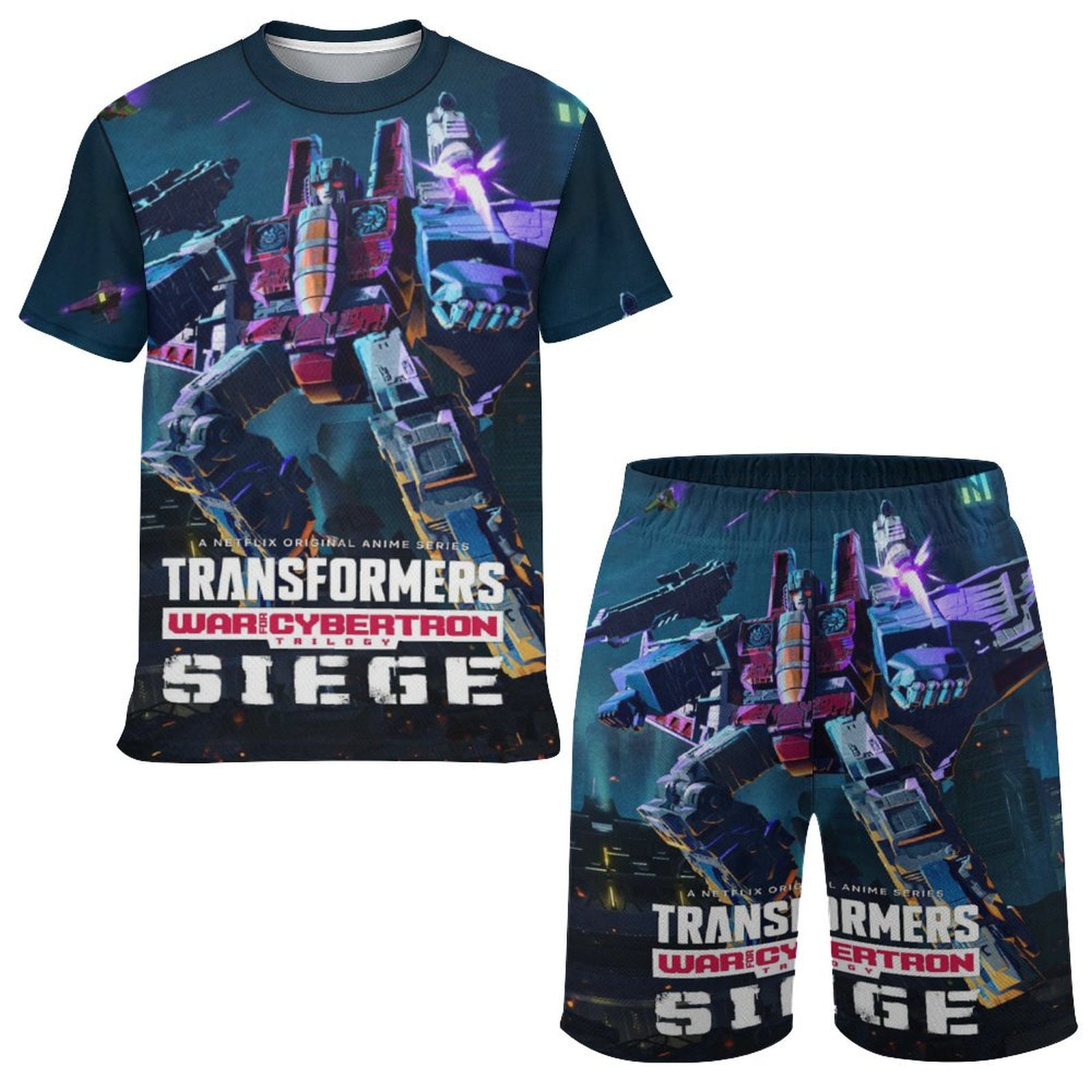 Transformers Boys Girls Short Sleeve Mesh T-Shirt And Shorts Outfit Set ...