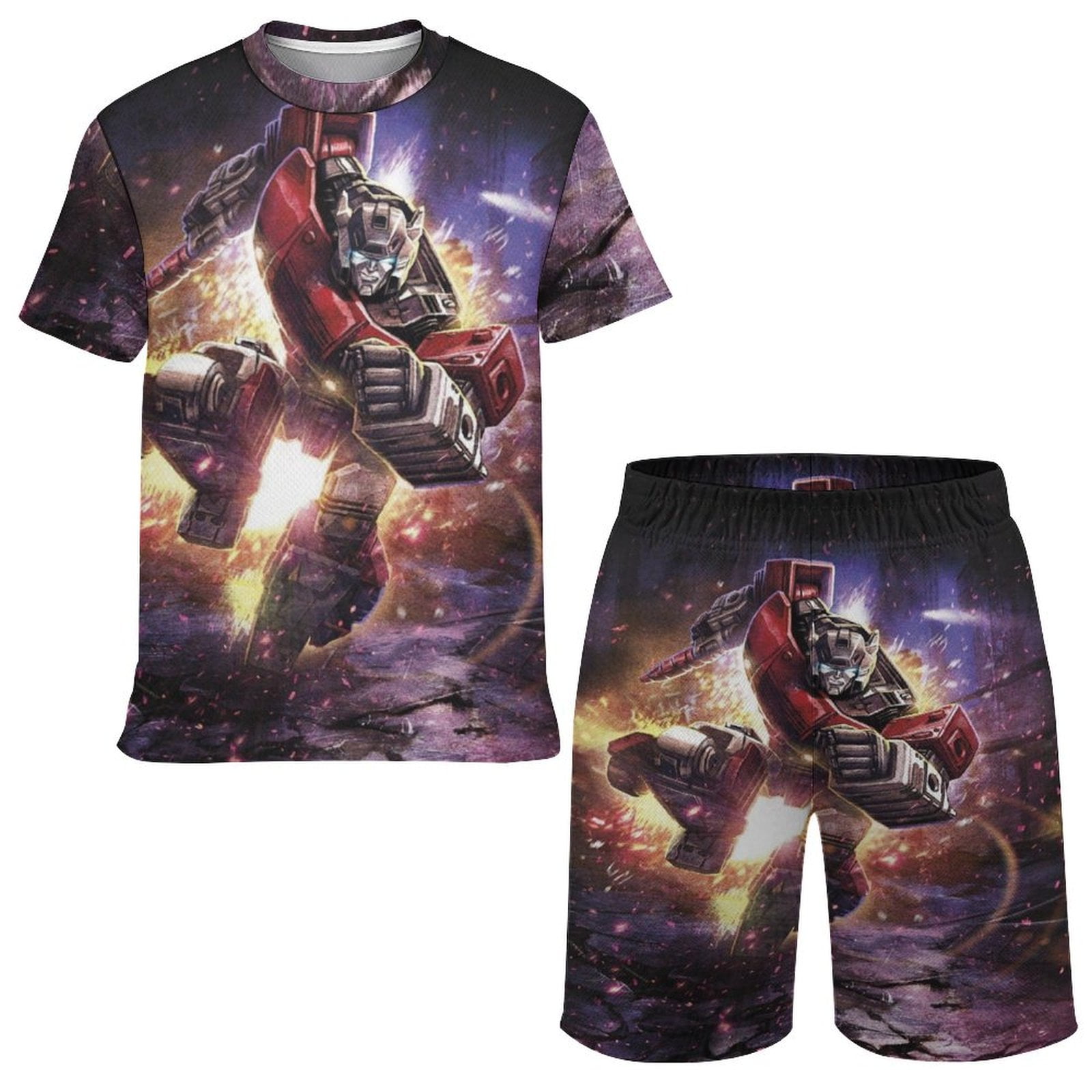 Transformers Boys Girls Short Sleeve Mesh T-Shirt And Shorts Outfit Set ...