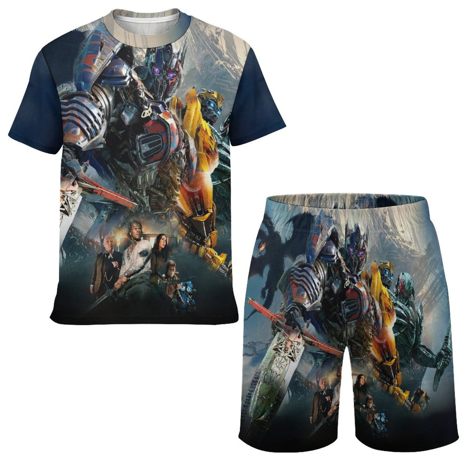 Transformers Boys Girls Short Sleeve Mesh T-Shirt And Shorts Outfit Set ...