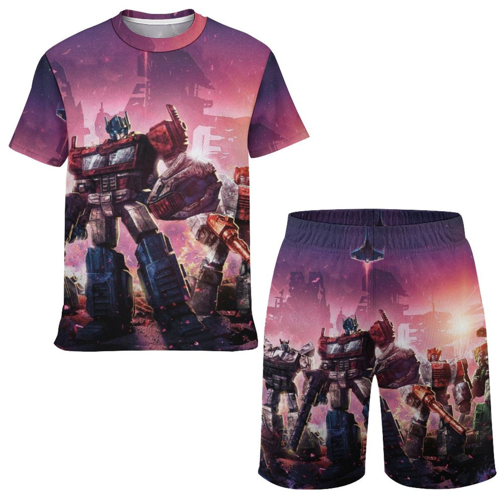 Transformers Boys Girls Short Sleeve Mesh T-Shirt And Shorts Outfit Set ...