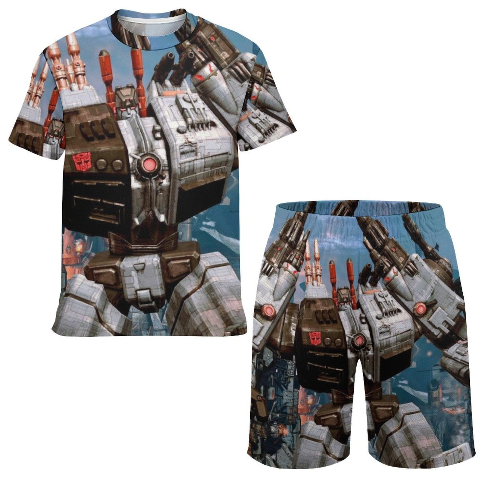 Transformers Boys Girls Short Sleeve Mesh T-Shirt And Shorts Outfit Set ...