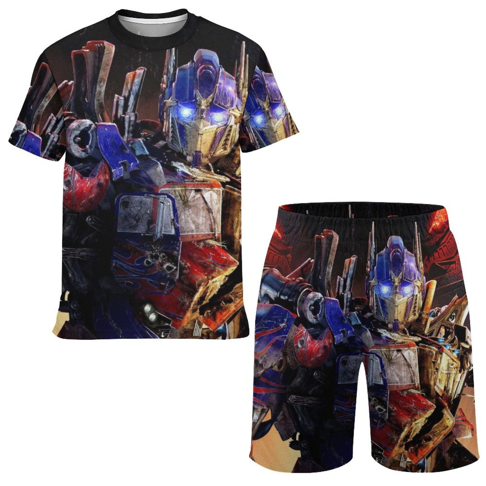 Transformers Boys Girls Short Sleeve Mesh T-Shirt And Shorts Outfit Set ...