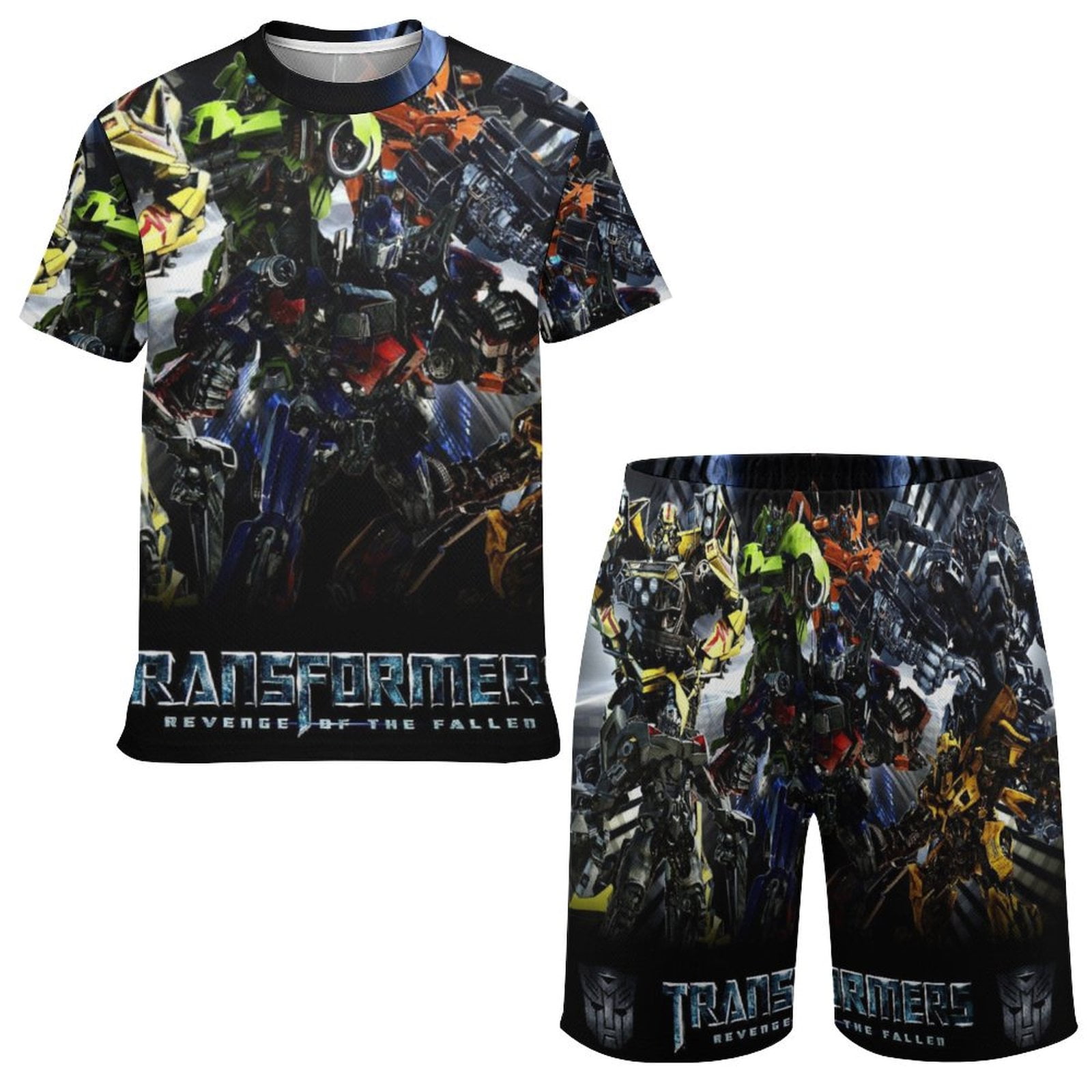 Transformers Boys Girls Short Sleeve Mesh T-Shirt And Shorts Outfit Set ...