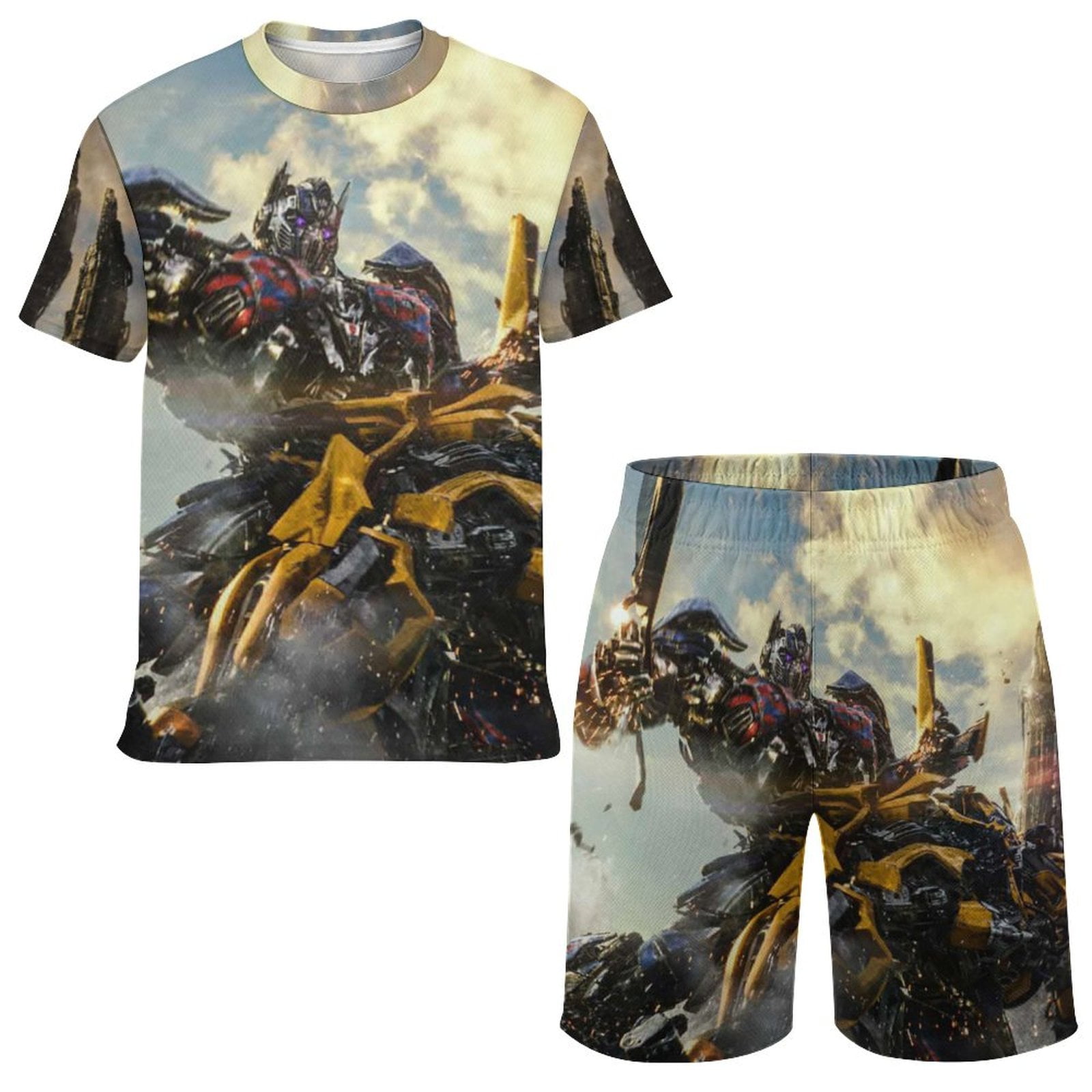 Transformers Boys Girls Short Sleeve Mesh T-Shirt And Shorts Outfit Set ...