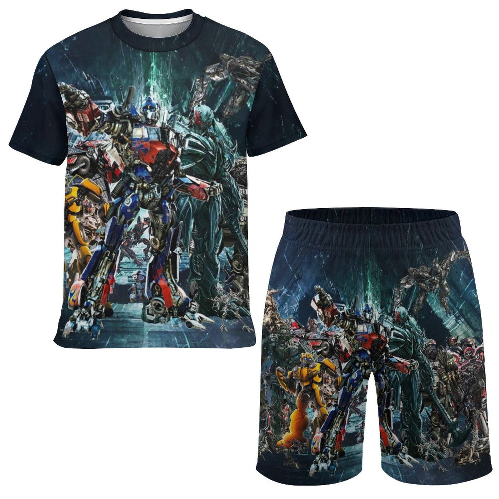 Transformers Boys Girls Short Sleeve Mesh T-Shirt And Shorts Outfit Set ...