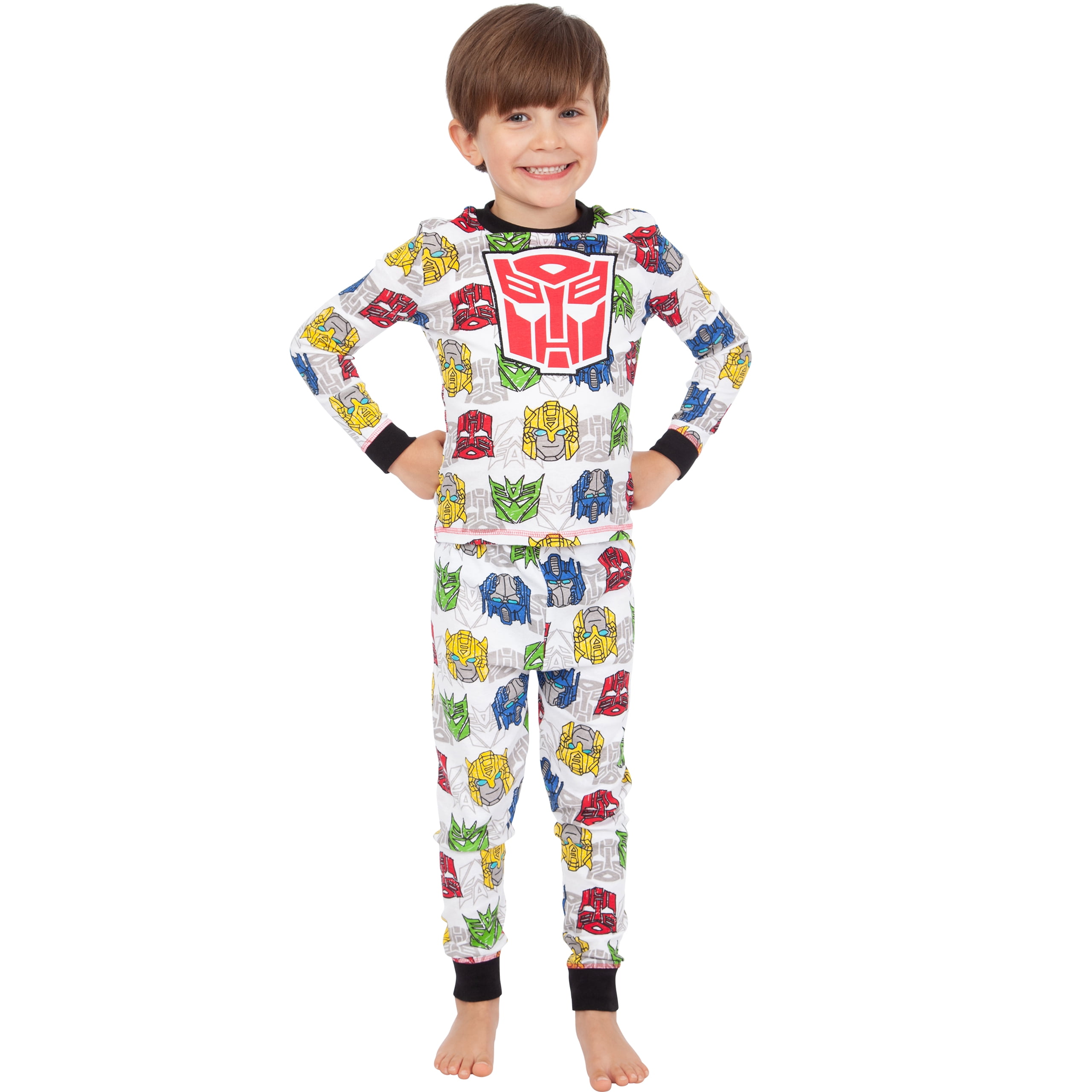Transformers Boys Print Pajamas, White, Sizes 4-10, 100% Cotton ...