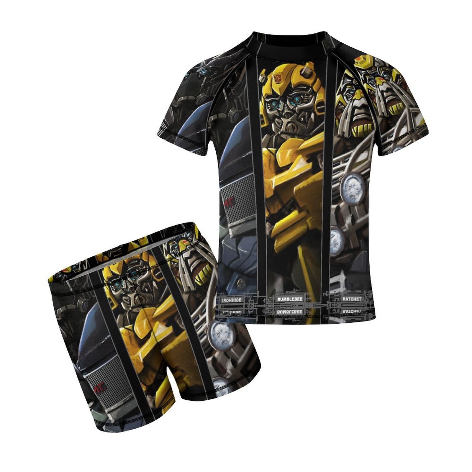 Transformers Boys Two Piece Rash Guard Swimsuits Kids Short Sleeve ...