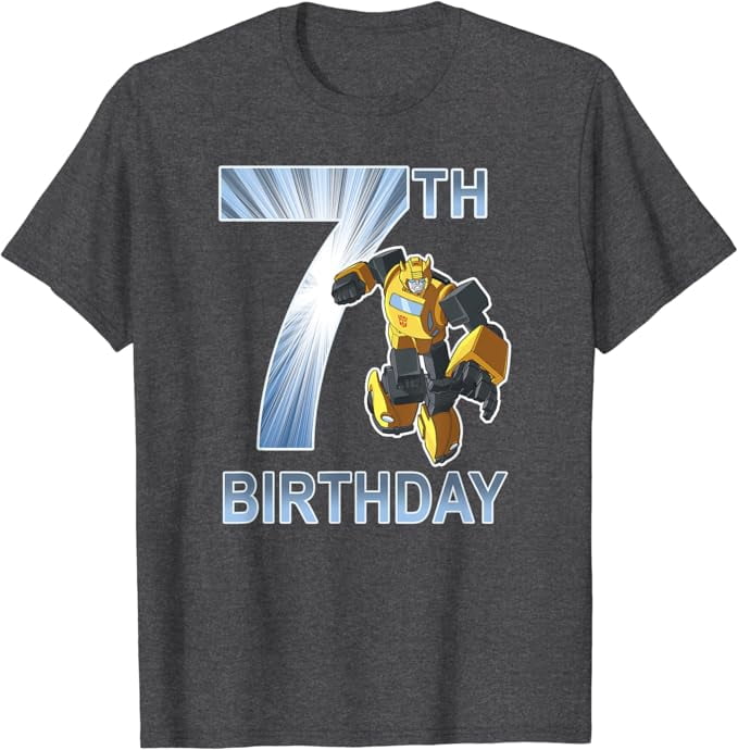 Transformers Bumblebee 7th Birthday Light Fill Poster T-Shirt, Dark ...