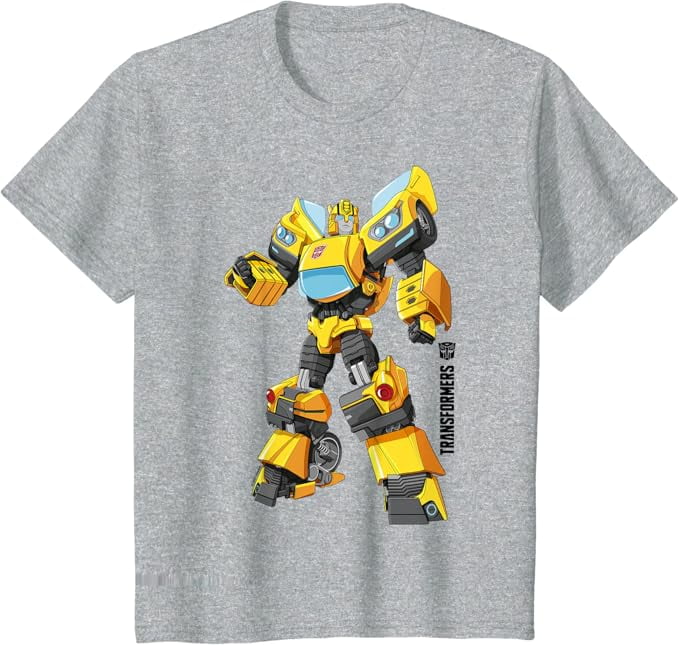 Transformers Bumblebee Autobots Epic Pose Logo Youth T-Shirt, Grey ...