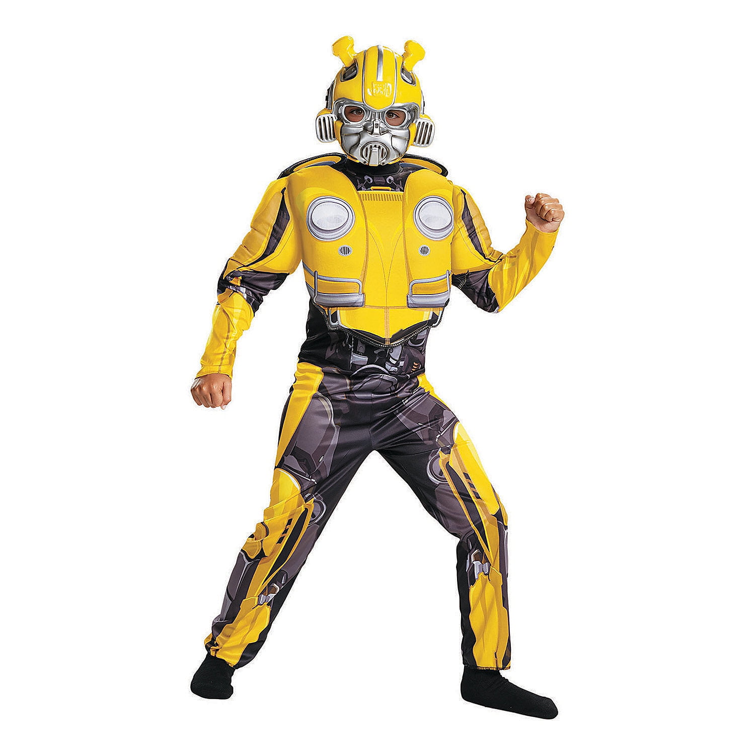 Halloween Transformers Bumblebee Muscle Jumpsuit Costume for Kids 10-12 ...