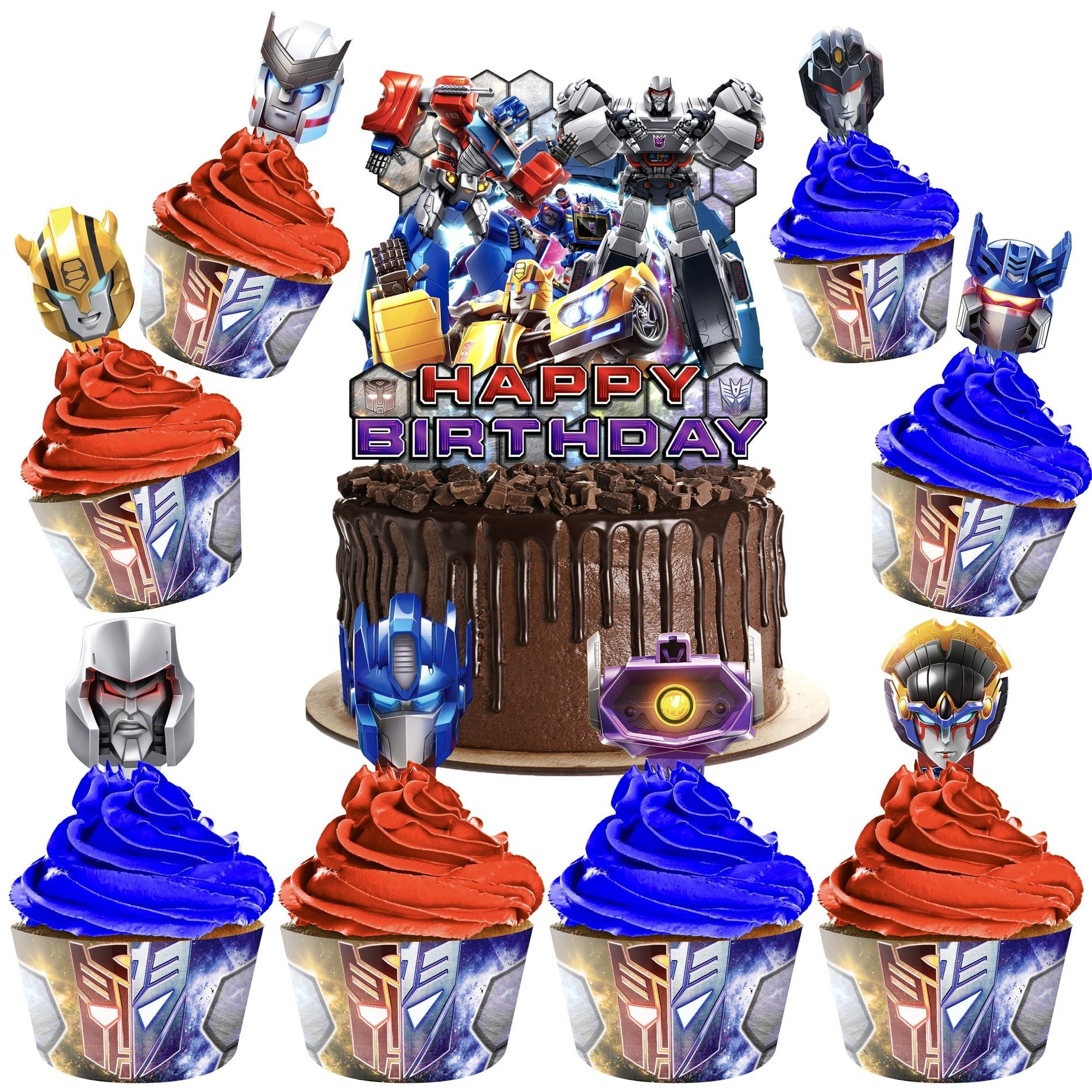 Transformers Cake Topper & Transformers Cupcake Toppers Kit - Walmart.com