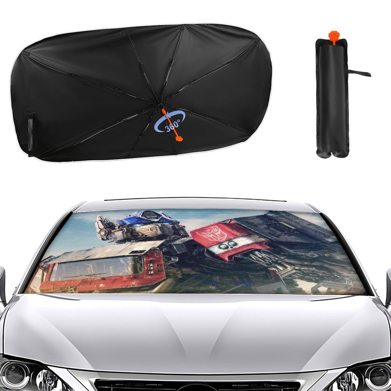 Transformers Car Windshield Sun Shade Umbrella, UV Protection & Heat ...