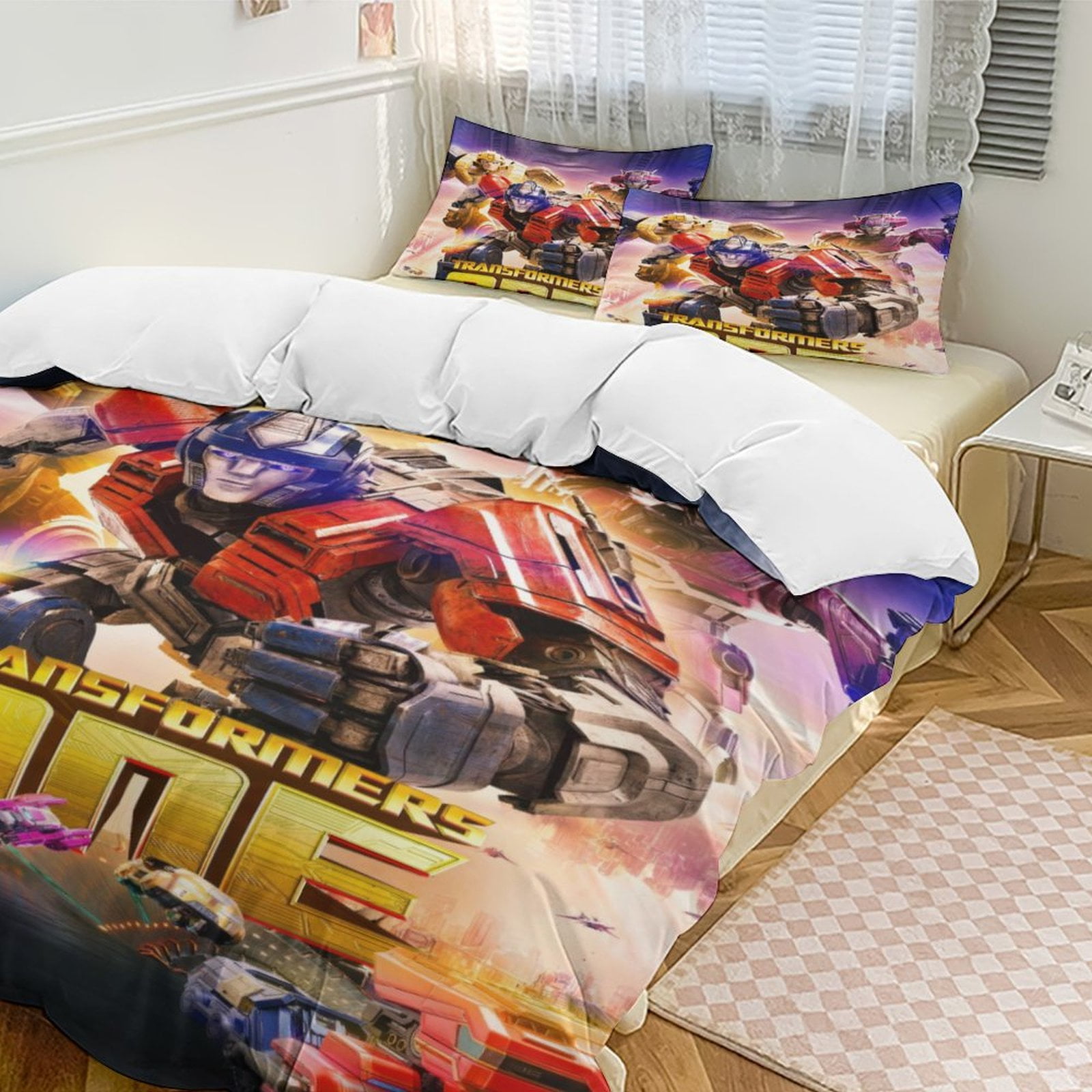 Transformers Cartoon Bedding Sets Ultra Soft Skin-Friendly Duvet Cover 3 Piece, Cute Comforter ...