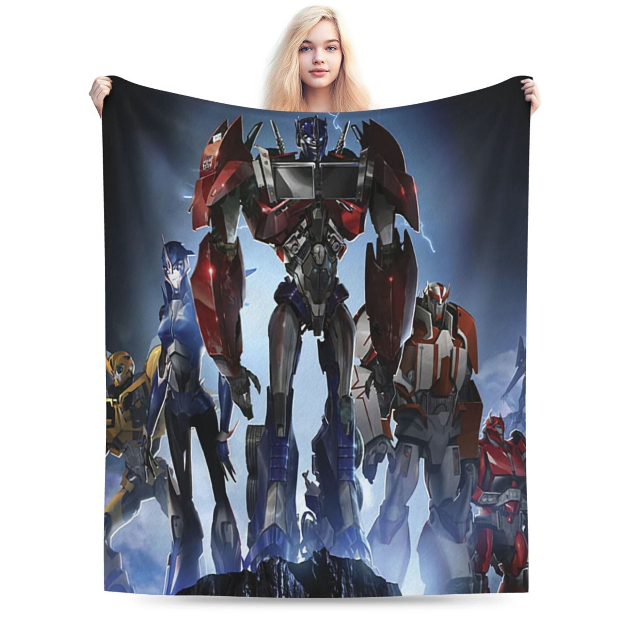 Transformers Cartoon Flannel Blanket, Soft and Cozy Plush All Season ...