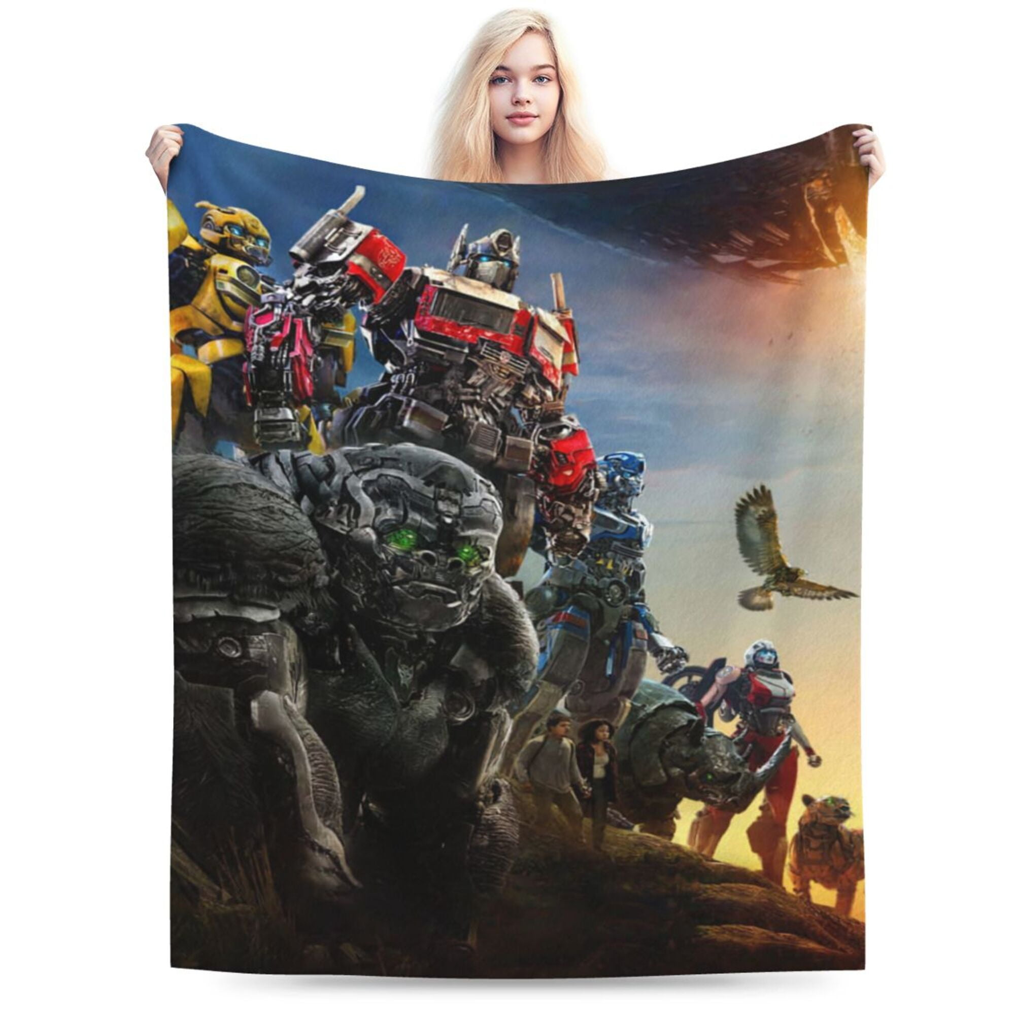 Transformers Cartoon Flannel Blanket, Soft and Cozy Plush All Season ...