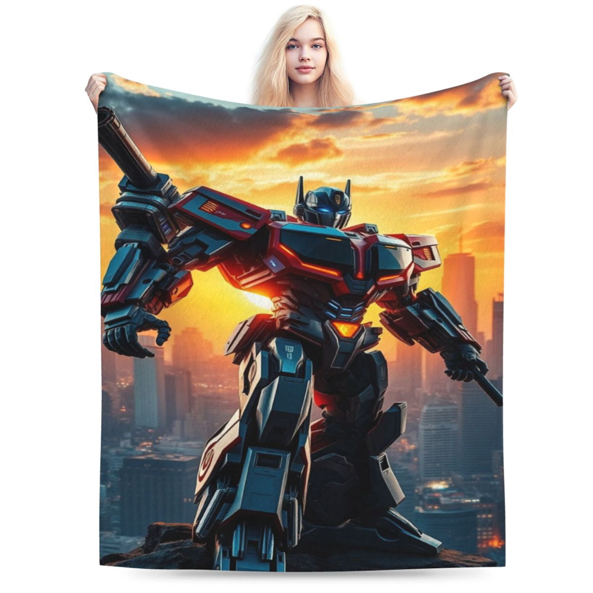 Transformers Cartoon Flannel Blanket, Soft and Cozy Plush All Season ...