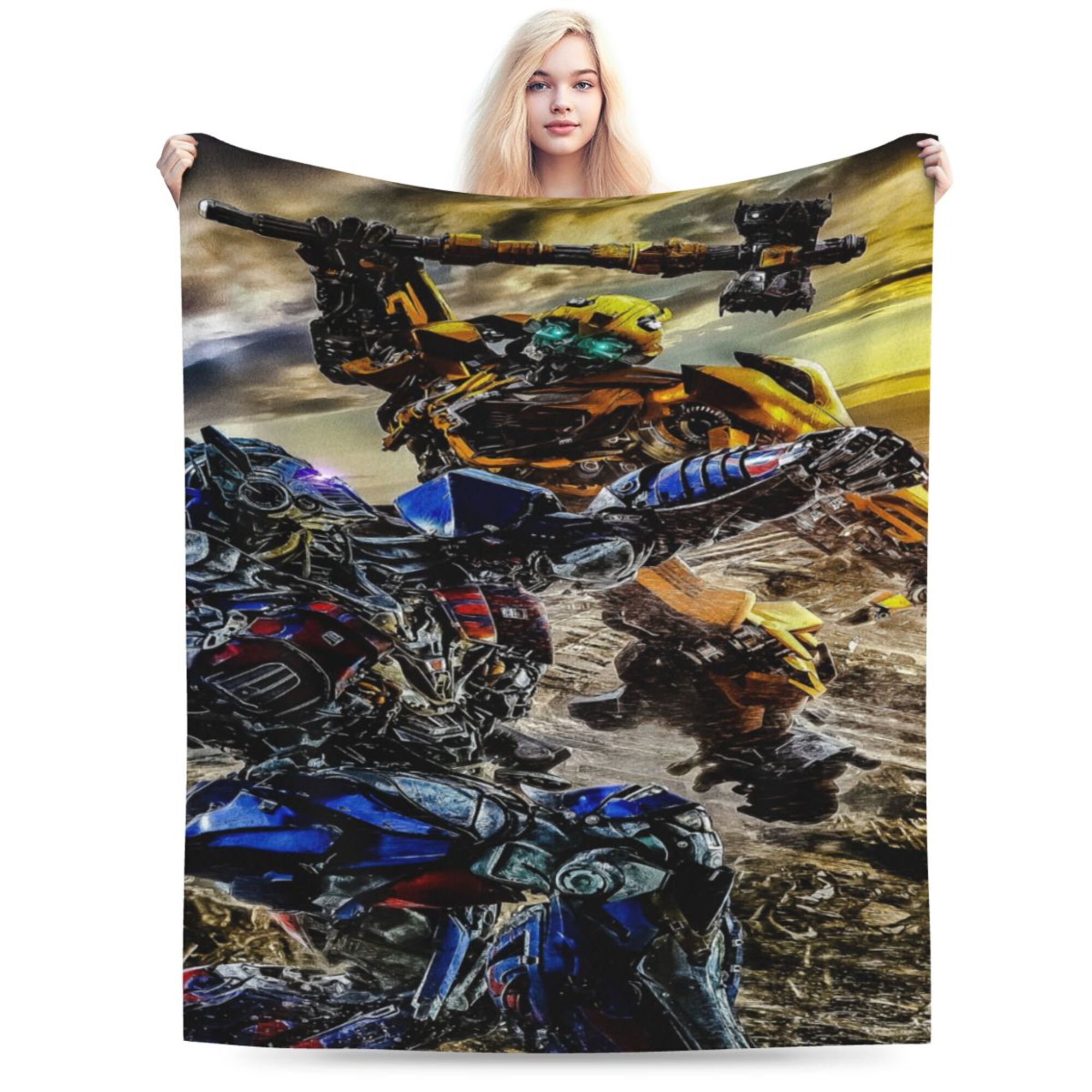 Transformers Cartoon Flannel Blanket, Soft and Cozy Plush All Season ...
