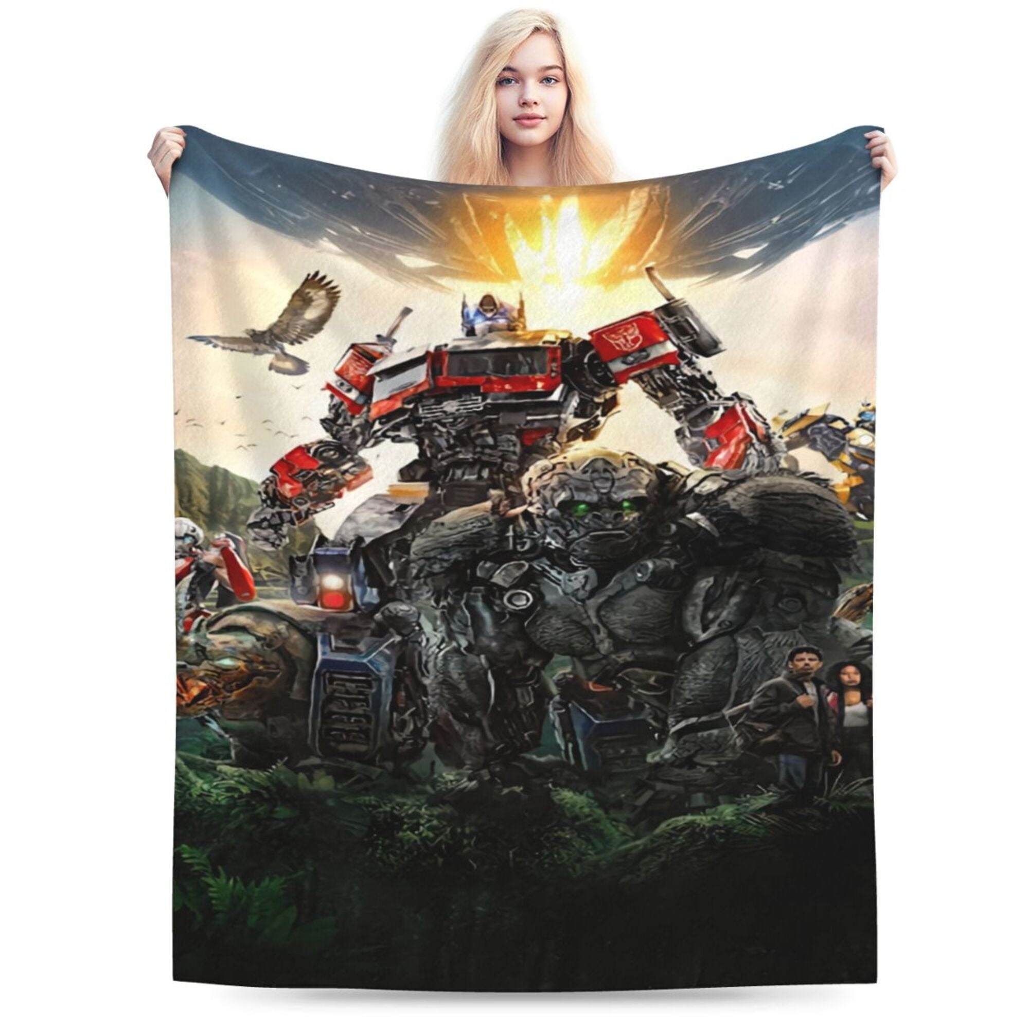 Transformers Cartoon Flannel Blanket, Soft and Cozy Plush All Season ...