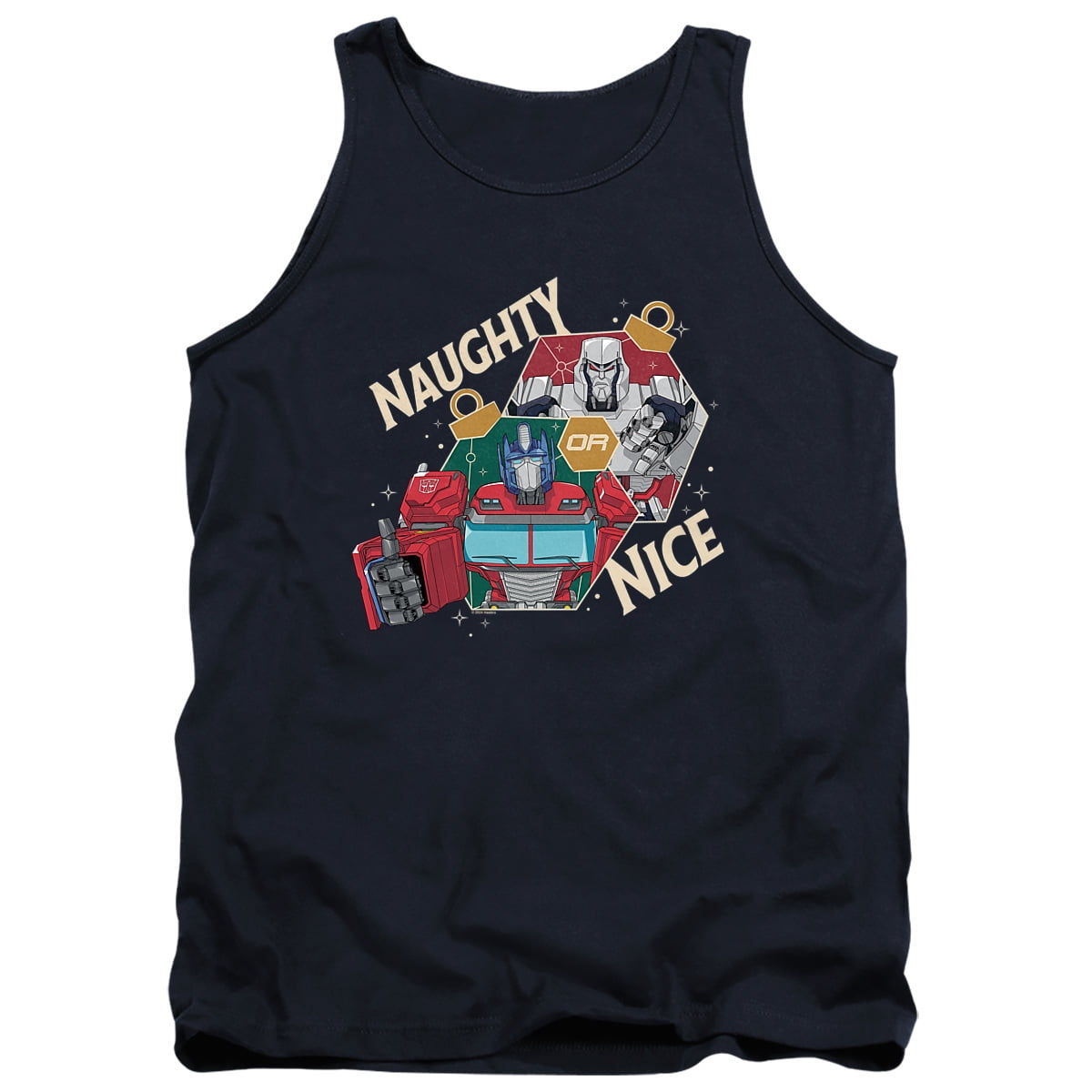 Transformers Christmas Naughty Or Nice Unisex Adult Tank Top, Navy ...