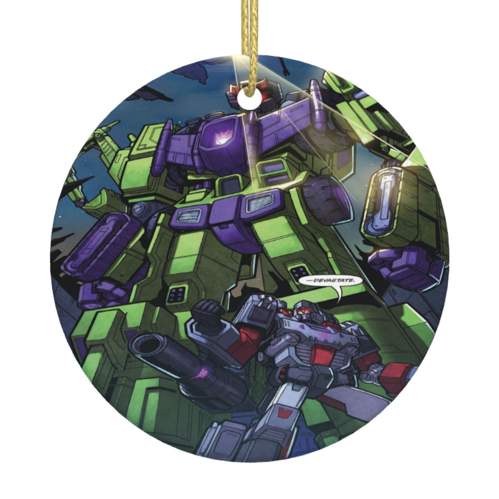 Transformers Christmas Tree Ceramic Round Pendant, Christmas Tree ...