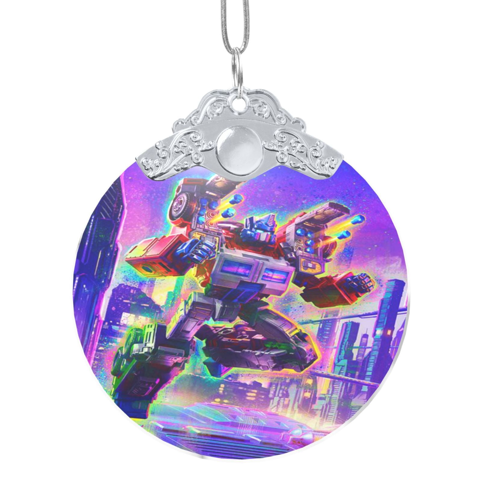 Transformers Christmas Tree Glass Round Pendant, Christmas Tree ...