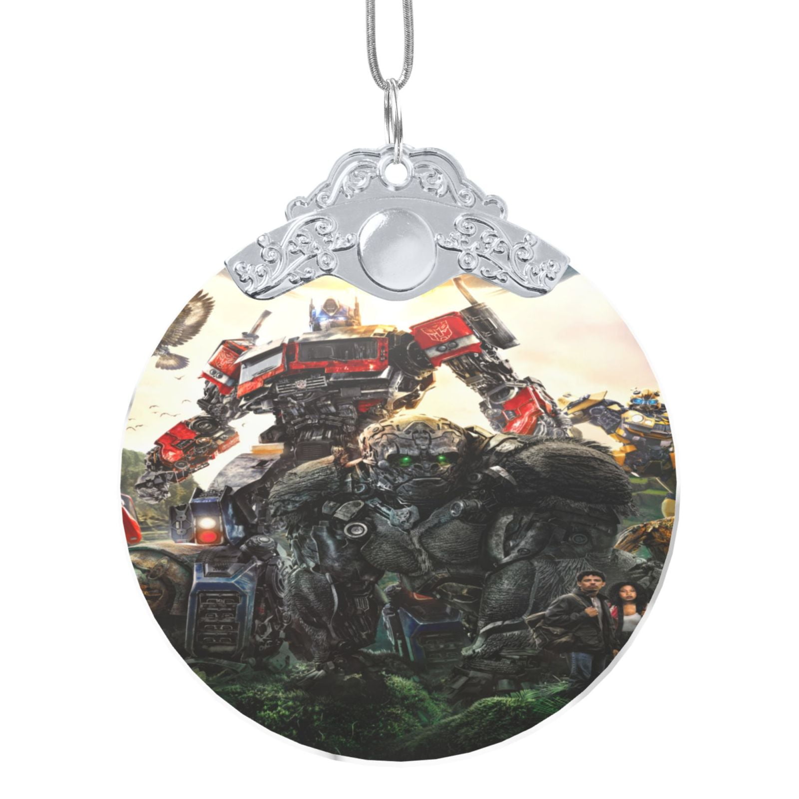 Transformers Christmas Tree Glass Round Pendant, Christmas Tree ...
