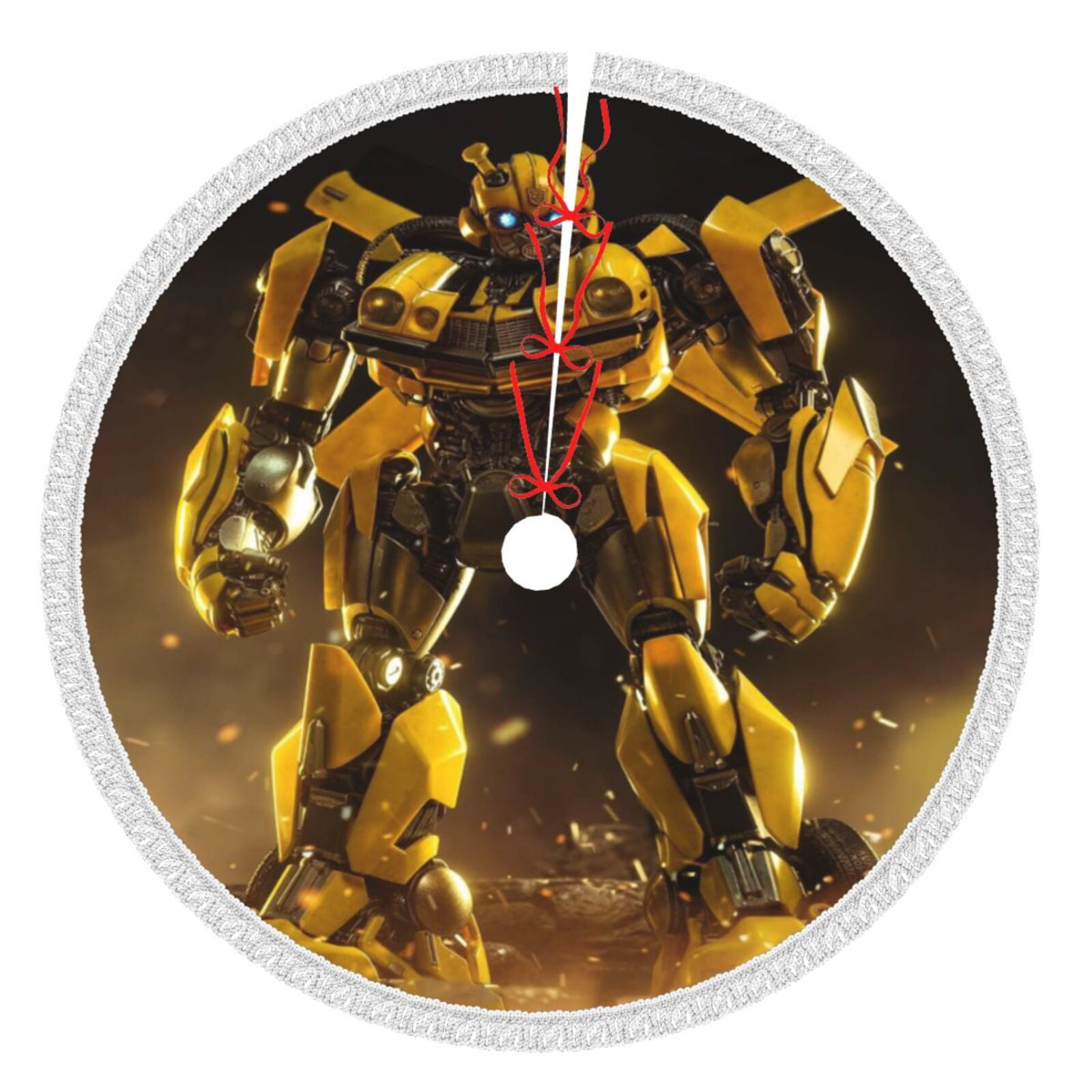 Transformers Christmas Tree Skirt White Tassel Lace Xmas Skirts ...