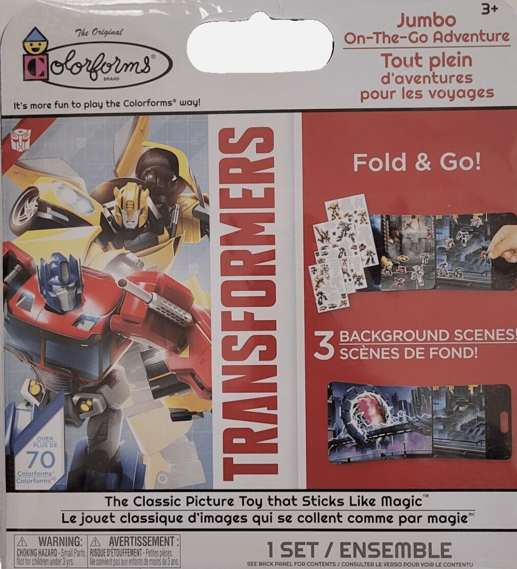 Transformers Colorforms Fold & Go! Jumbo on the go adventures over 75 ...