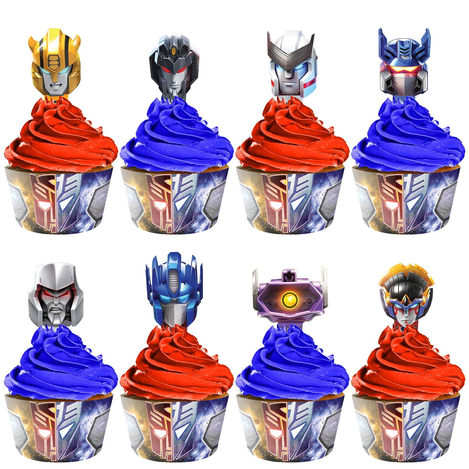 Transformers Birthday Cake Decorations: Cupcake Toppers & Wrappers ...