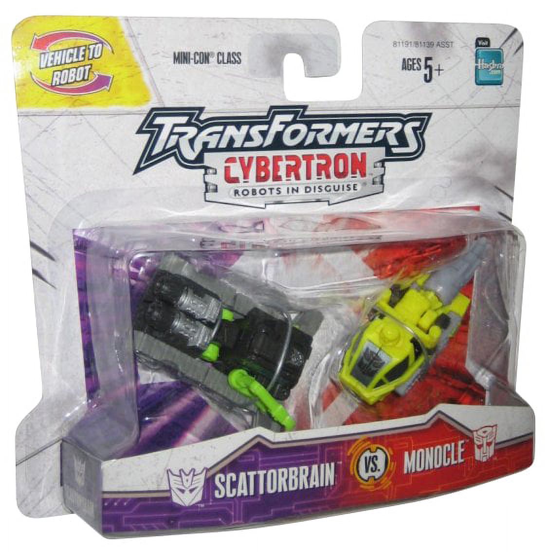 Transformers Cybertron Mini-Con Class Scattorbrain vs. Monocle Toy ...