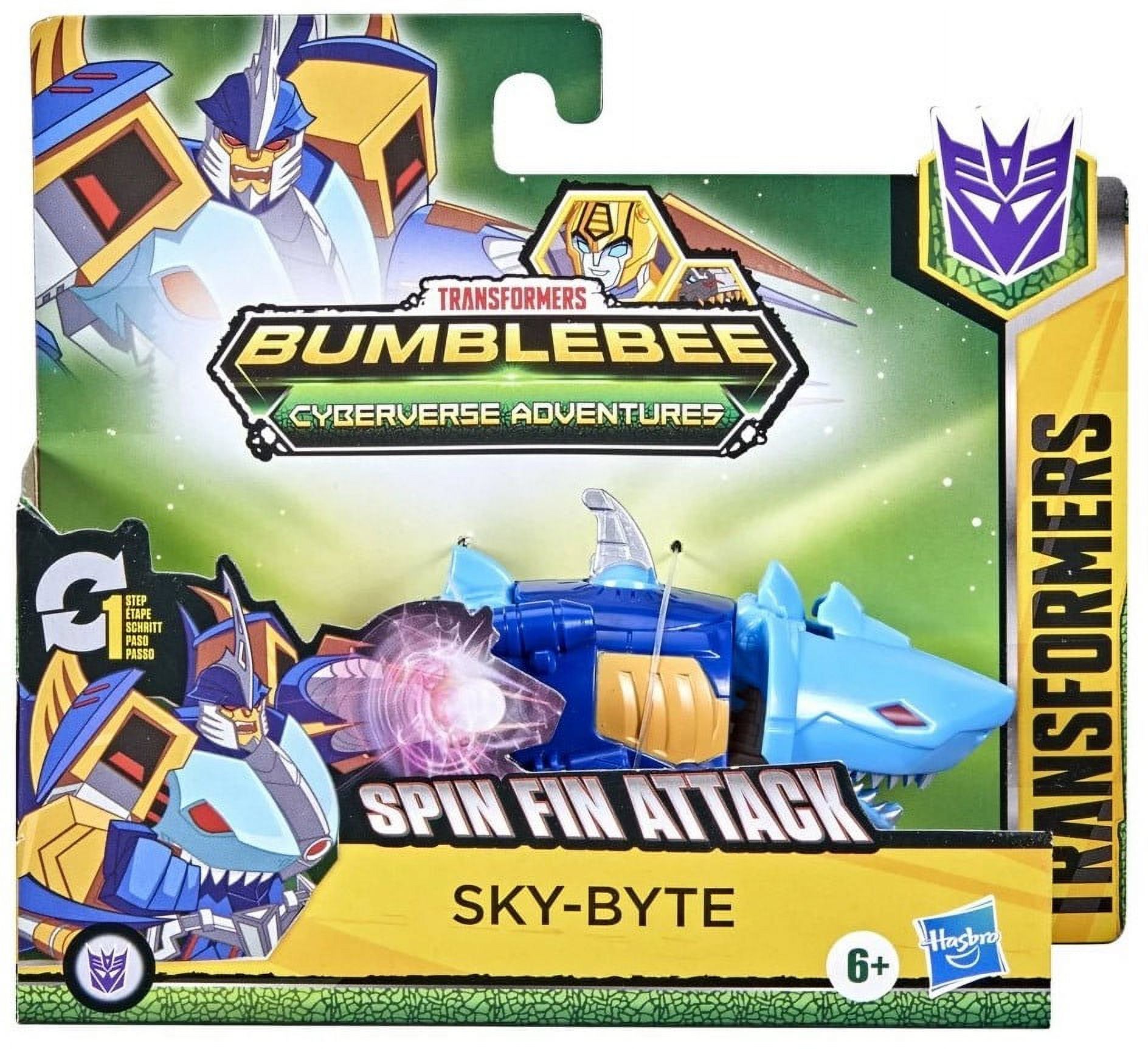 Transformers Cyberverse Adventures Sky-Byte Action Figure (Spin Fin ...