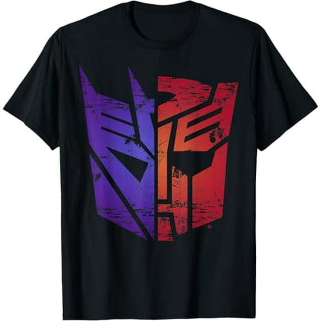 Transformers Decepticon Autobot Distressed Split Logo T-Shirt - Walmart.com